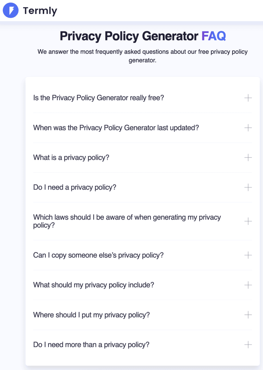 Best Free Privacy Policy Generators for - TourKick Website Systems